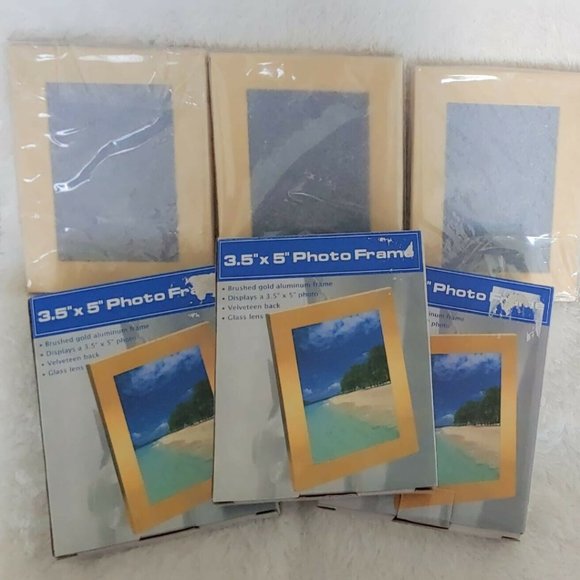 Accents | Brushed Gold Aluminum Frame 35 X 5 Picture Frames Lot Of 3 ...